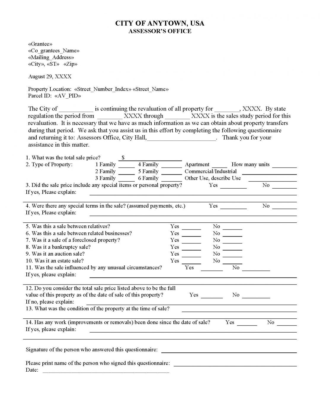 Sample Revaluation Forms - Vision Government Solutions